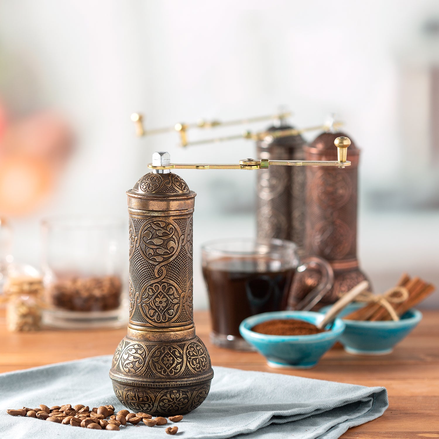 home coffee grinder copper manual coffee mill