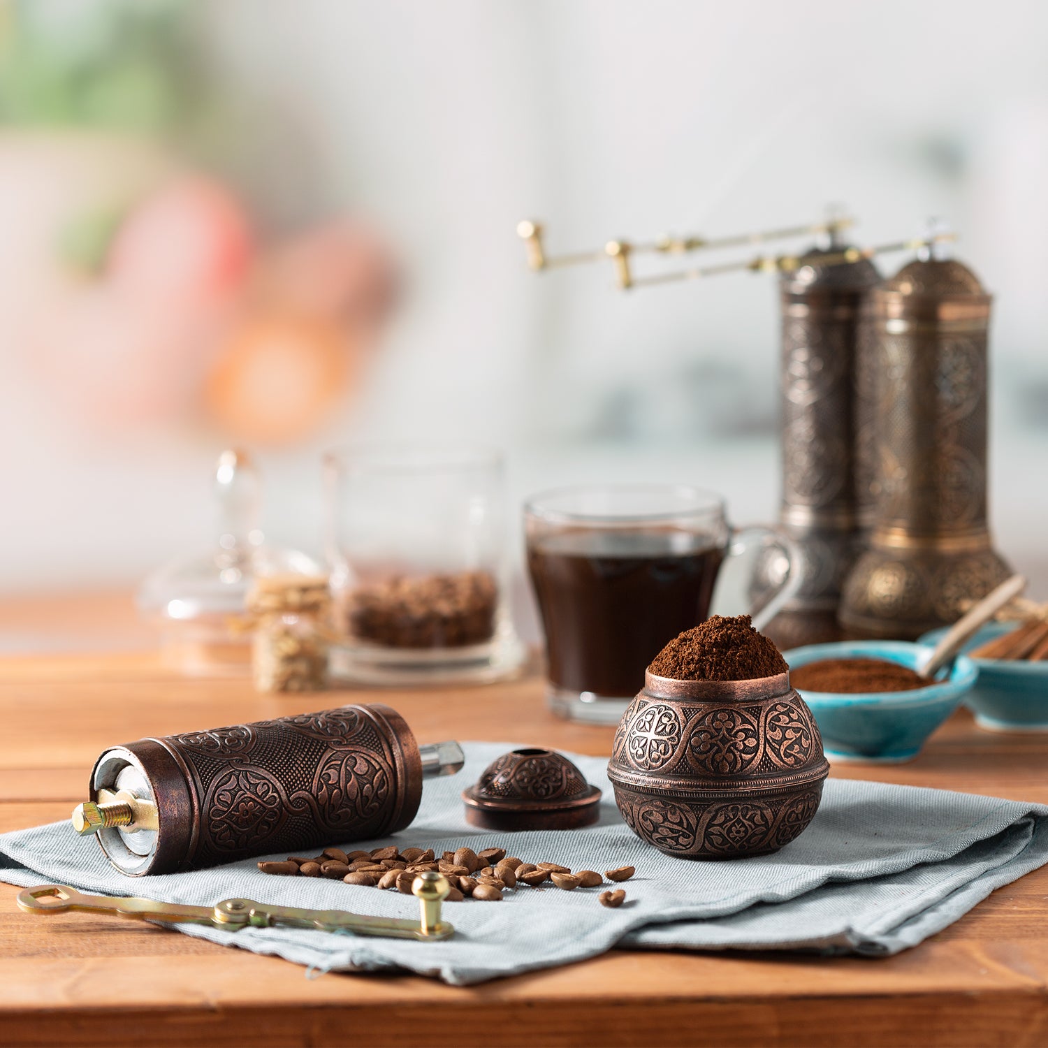 home coffee grinder copper manual coffee mill