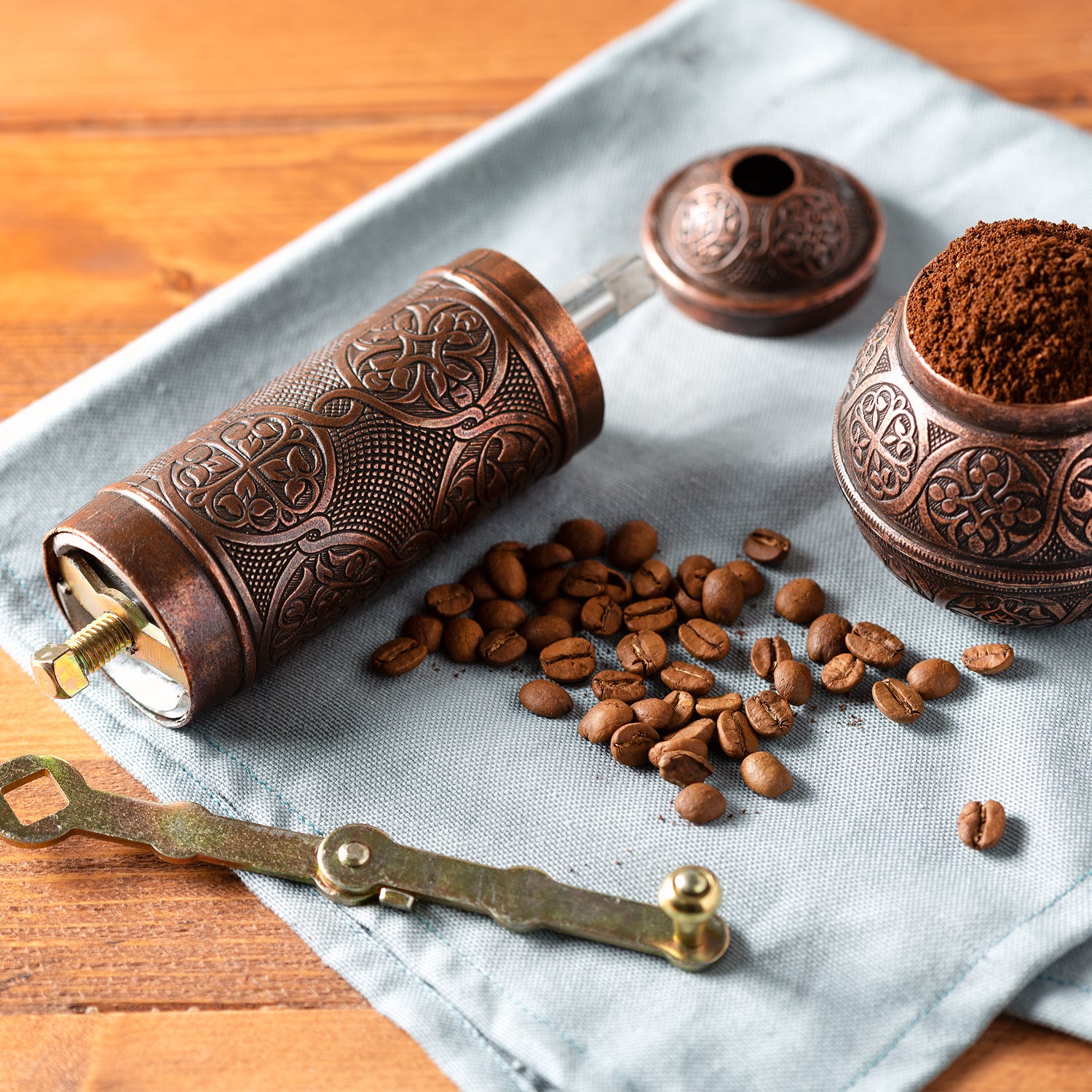 home coffee grinder copper manual coffee mill