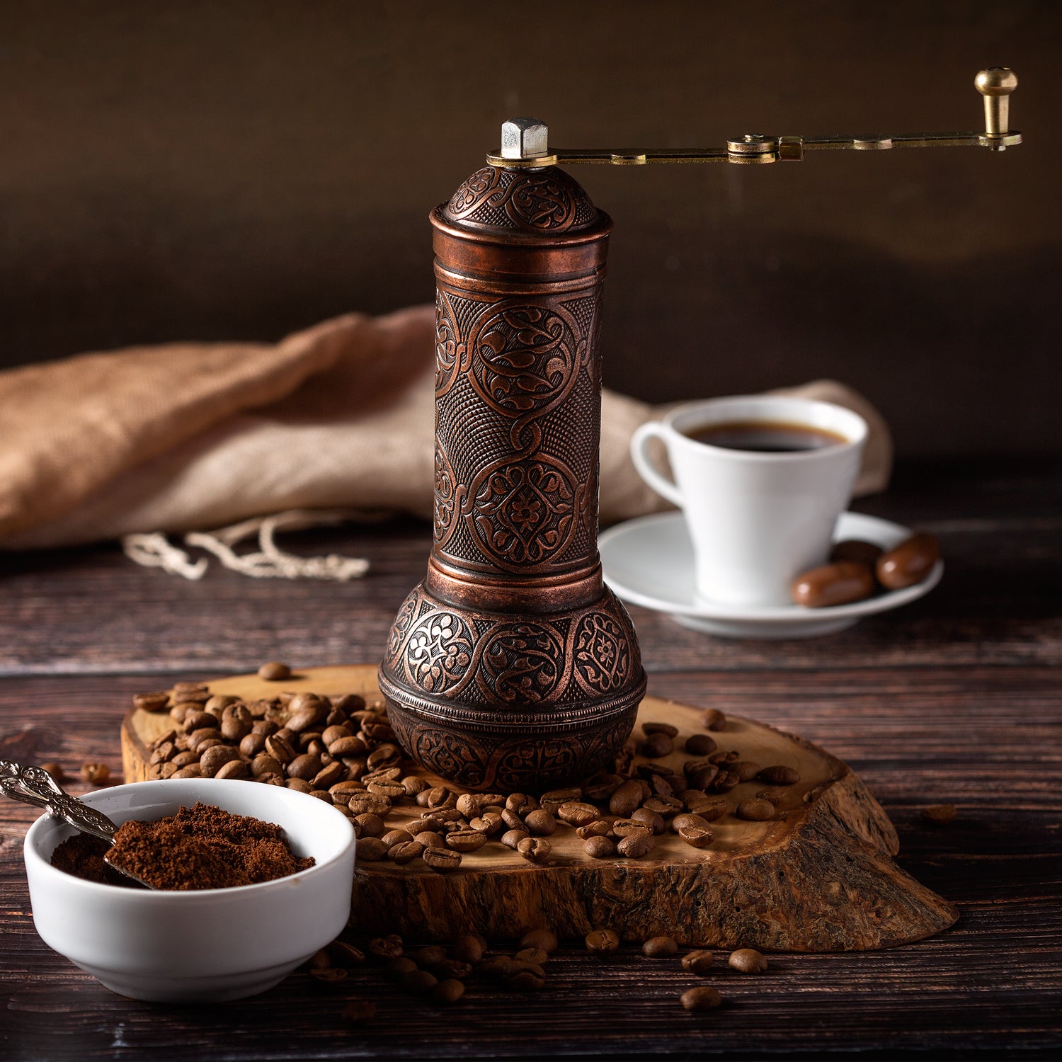 home coffee grinder copper manual coffee mill