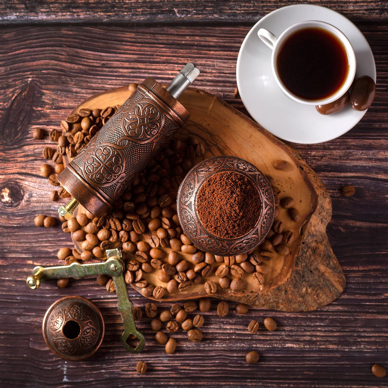 home coffee grinder copper manual coffee mill